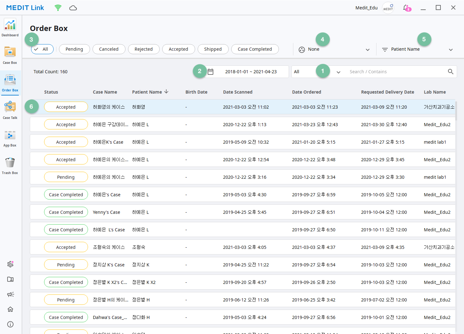🔍 Order Box > Overview – Medit Help Center