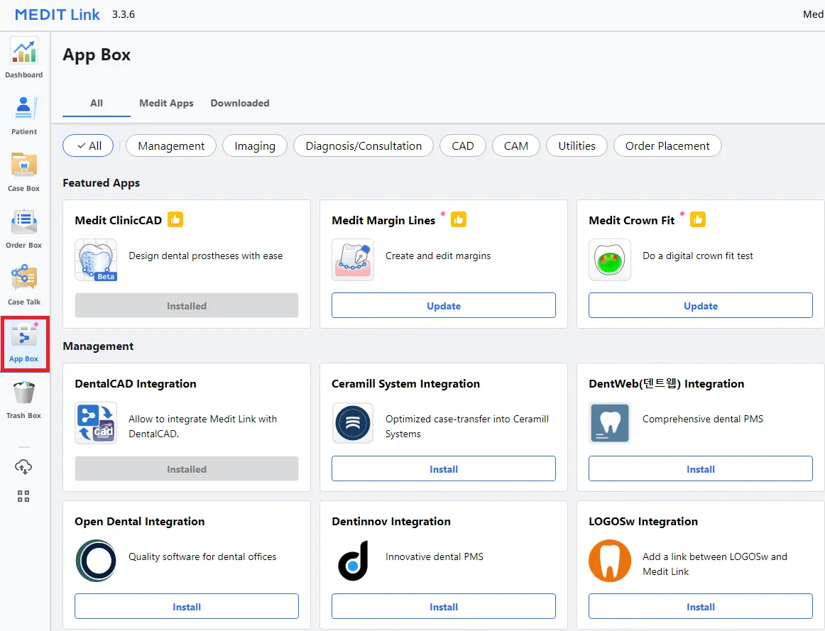 App di terze parti integrate in Medit Link – Centro assistenza Medit